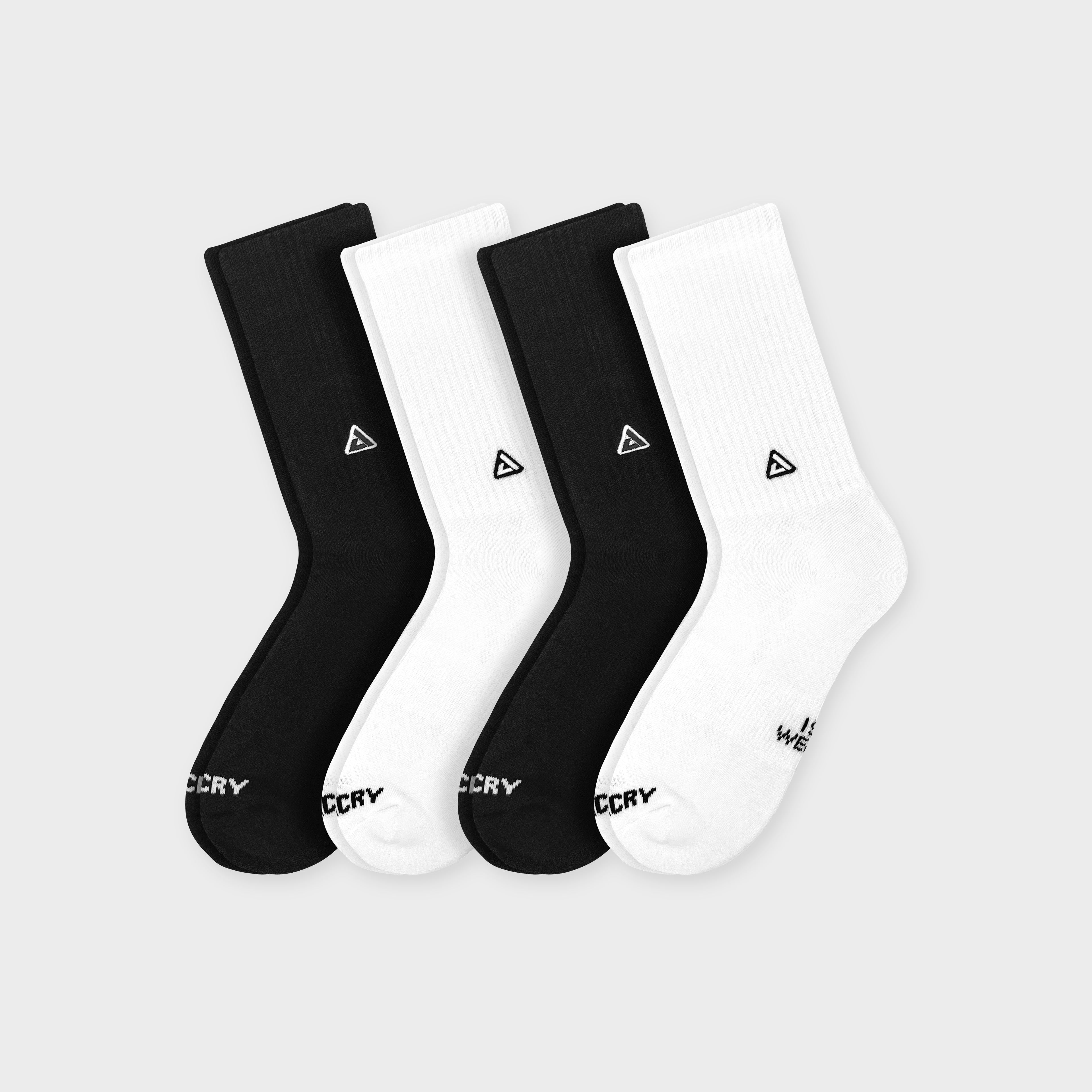 APTHCRY 3.0 Crew Socks - Black & White (4 pack)