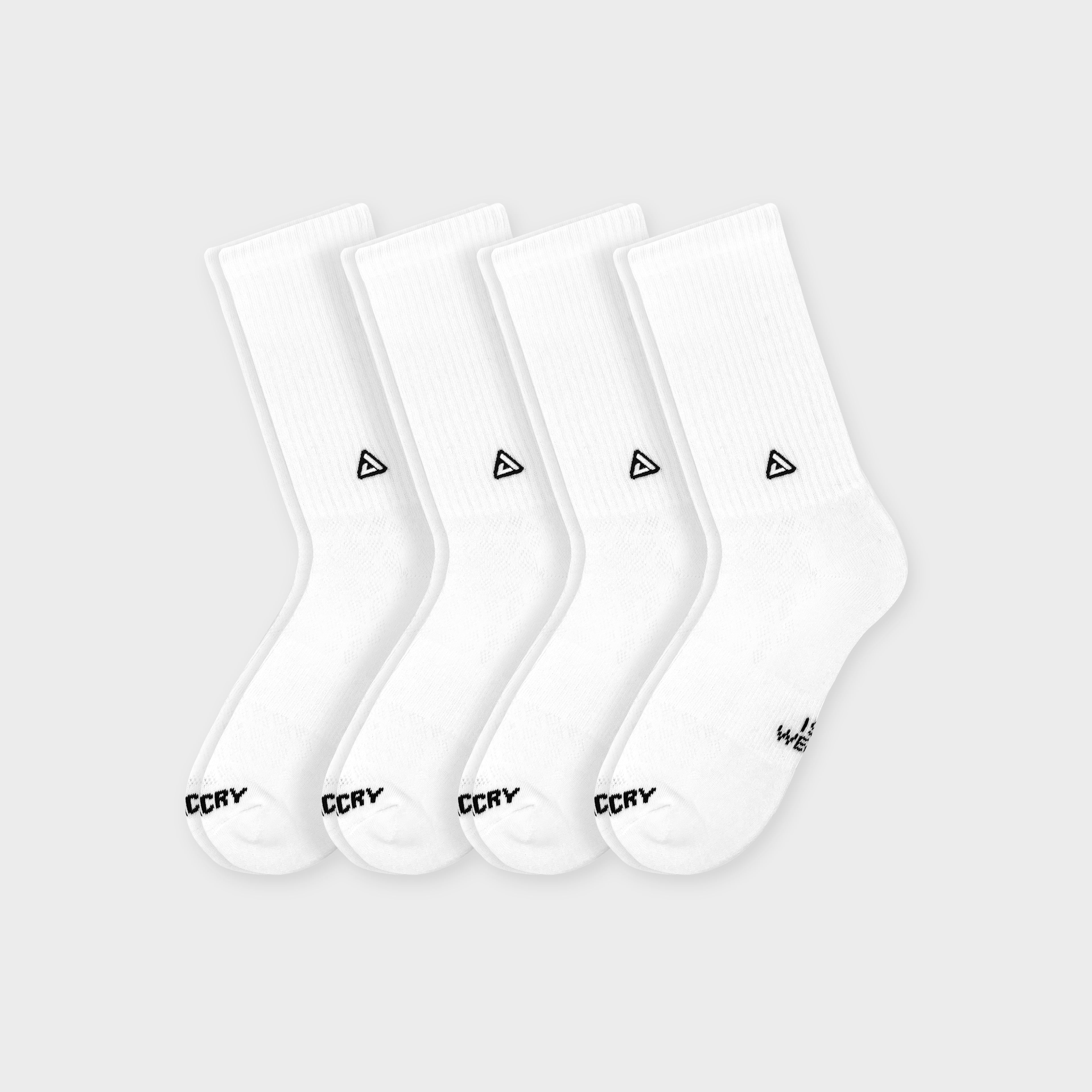 APTHCRY 3.0 Crew Socks - White (4 PACK)